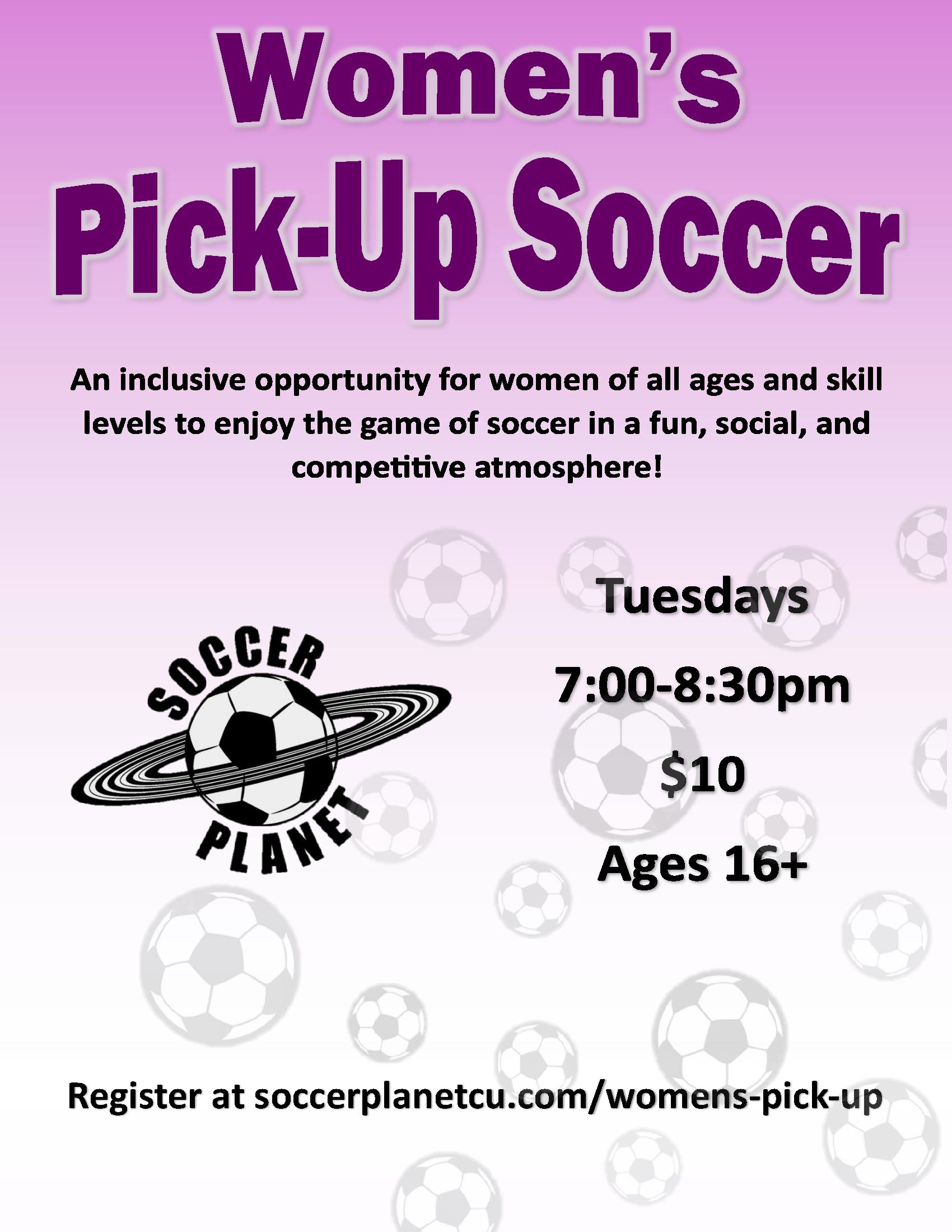 Women’s Pick Up – Soccer Planet CU